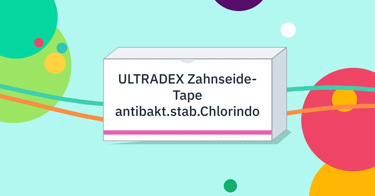 Symbolbild: Packung mit der Aufschrift ULTRADEX Zahnseide-Tape antibakt.stab.Chlorindo (PZN 00468743) – Verfügbarkeit und Bezug in Apotheken in Frankfurt am Main