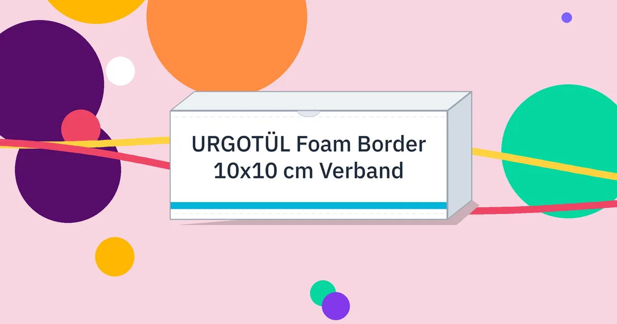 Symbolbild: Packung mit der Aufschrift URGOTÜL Foam Border 10x10 cm Verband (PZN 20608270) – Verfügbarkeit und Bezug in Apotheken in Frankfurt am Main