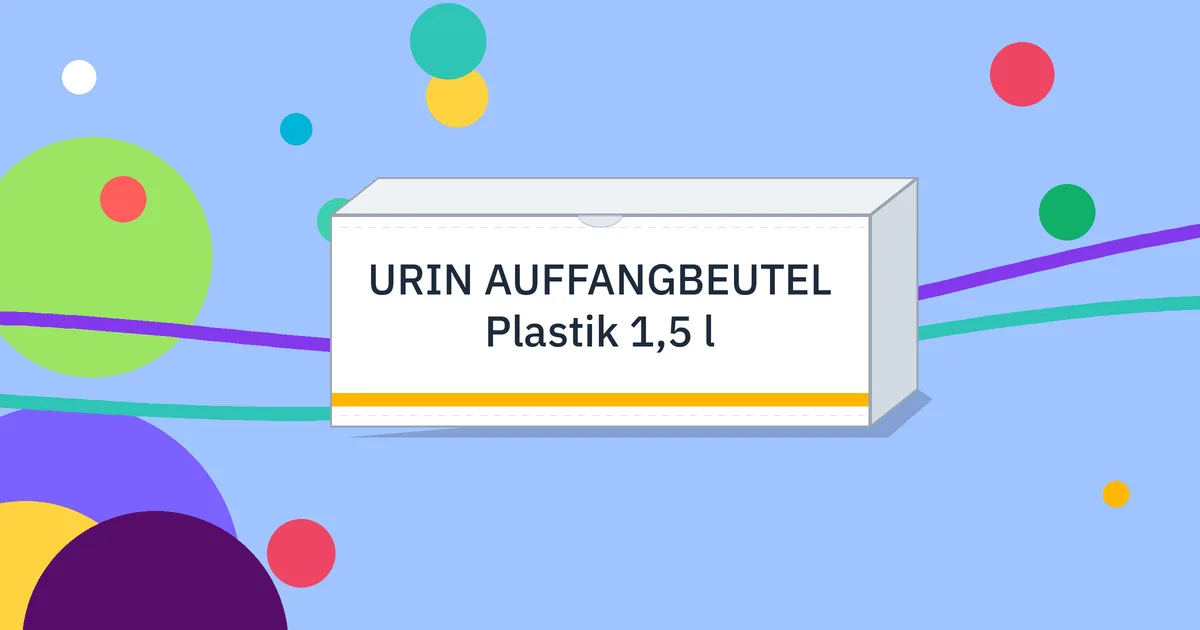 Symbolbild: Packung mit der Aufschrift URIN AUFFANGBEUTEL Plastik 1,5 l (PZN 01739782) – Verfügbarkeit und Bezug in Apotheken in Frankfurt am Main