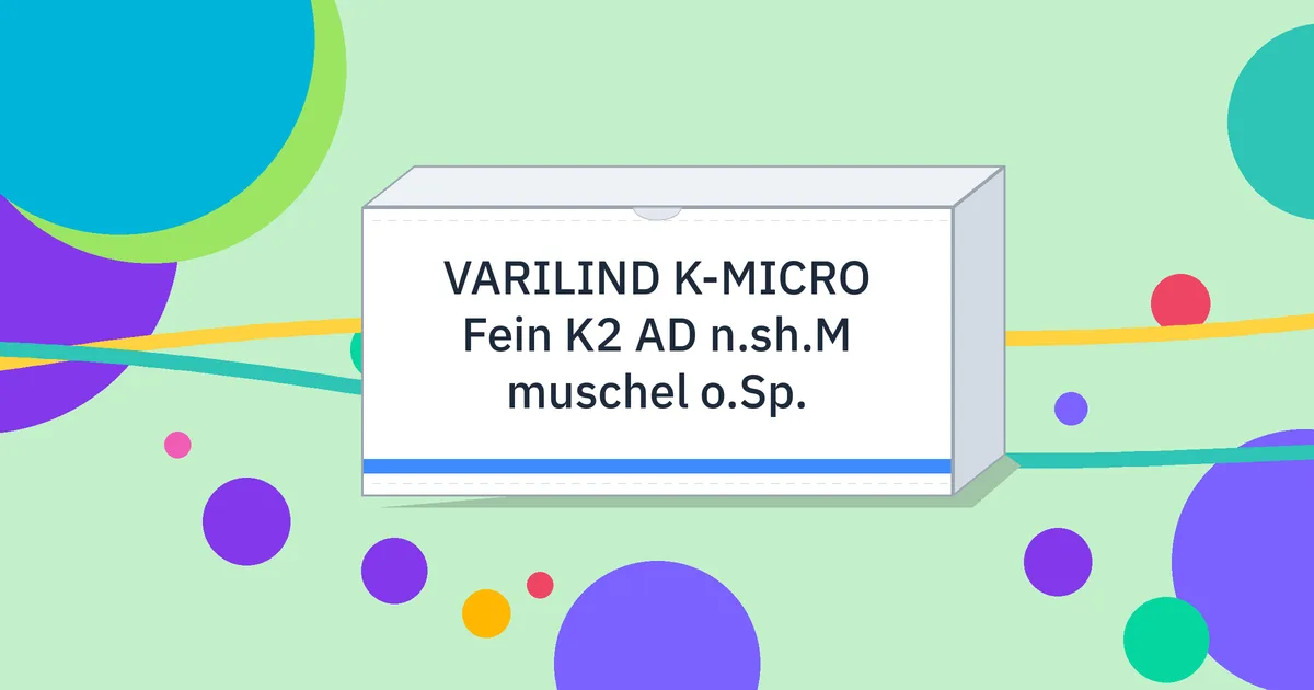 Symbolbild: Packung mit der Aufschrift VARILIND K-MICRO Fein K2 AD n.sh.M muschel o.Sp. (PZN 20559471) – Verfügbarkeit und Bezug in Apotheken in Frankfurt am Main