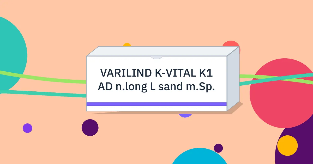 Symbolbild: Packung mit der Aufschrift VARILIND K-VITAL K1 AD n.long L sand m.Sp. (PZN 20565856) – Verfügbarkeit und Bezug in Apotheken in Frankfurt am Main