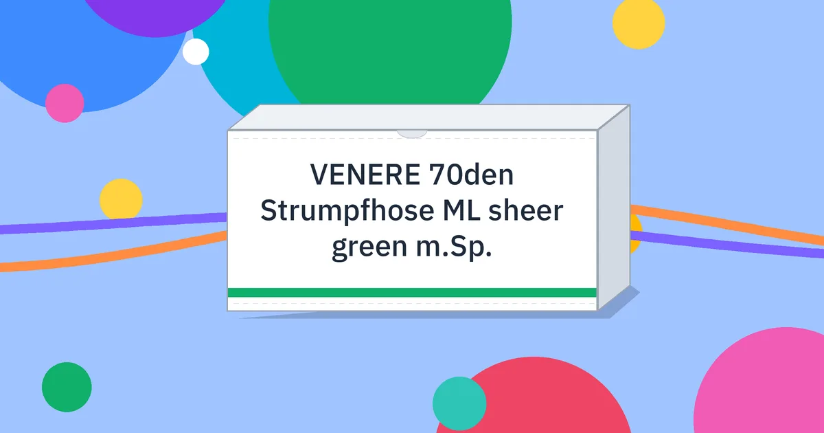 Symbolbild: Packung mit der Aufschrift VENERE 70den Strumpfhose ML sheer green m.Sp. (PZN 16173412) – Verfügbarkeit und Bezug in Apotheken in Frankfurt am Main