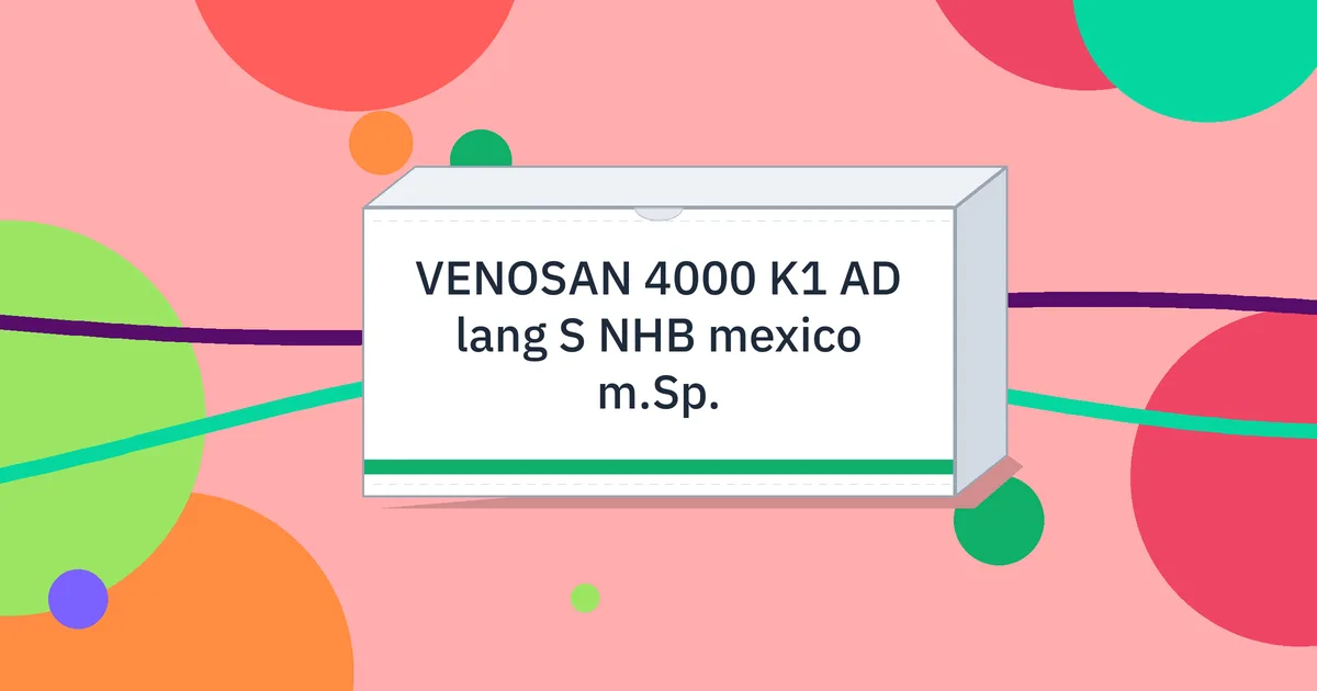 Symbolbild: Packung mit der Aufschrift VENOSAN 4000 K1 AD lang S NHB mexico m.Sp. (PZN 14423164) – Verfügbarkeit und Bezug in Apotheken in Frankfurt am Main