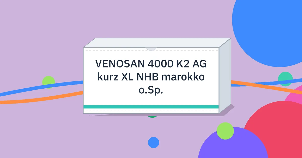 Symbolbild: Packung mit der Aufschrift VENOSAN 4000 K2 AG kurz XL NHB marokko o.Sp. (PZN 14426211) – Verfügbarkeit und Bezug in Apotheken in Frankfurt am Main