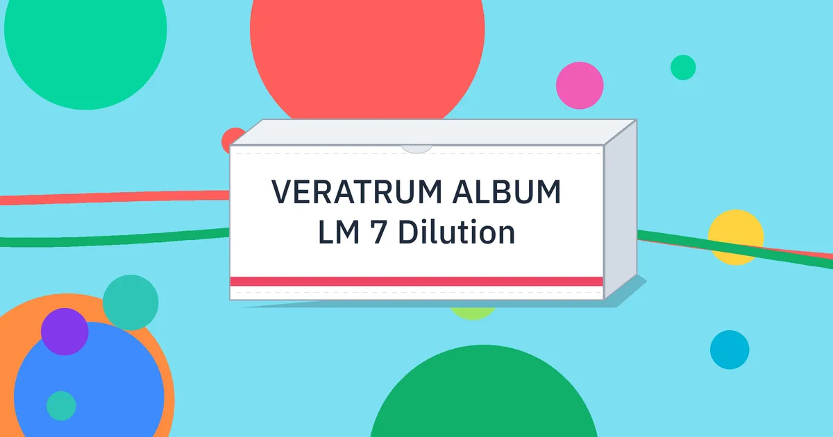 Symbolbild: Packung mit der Aufschrift VERATRUM ALBUM LM 7 Dilution (PZN 13264344) – Verfügbarkeit und Bezug in Apotheken in Frankfurt am Main