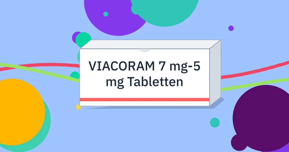 Symbolbild: Packung mit der Aufschrift VIACORAM 7 mg-5 mg Tabletten (PZN 17627513) – Verfügbarkeit und Bezug in Apotheken in Frankfurt am Main