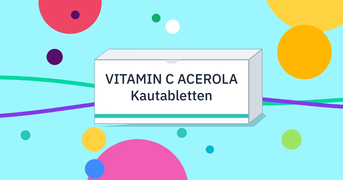 Symbolbild: Packung mit der Aufschrift VITAMIN C ACEROLA Kautabletten (PZN 15616474) – Verfügbarkeit und Bezug in Apotheken in Frankfurt am Main