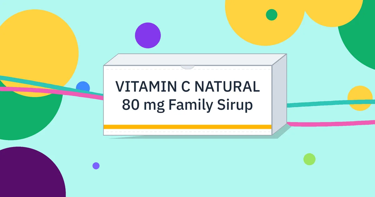 Symbolbild: Packung mit der Aufschrift VITAMIN C NATURAL 80 mg Family Sirup (PZN 18129510) – Verfügbarkeit und Bezug in Apotheken in Frankfurt am Main