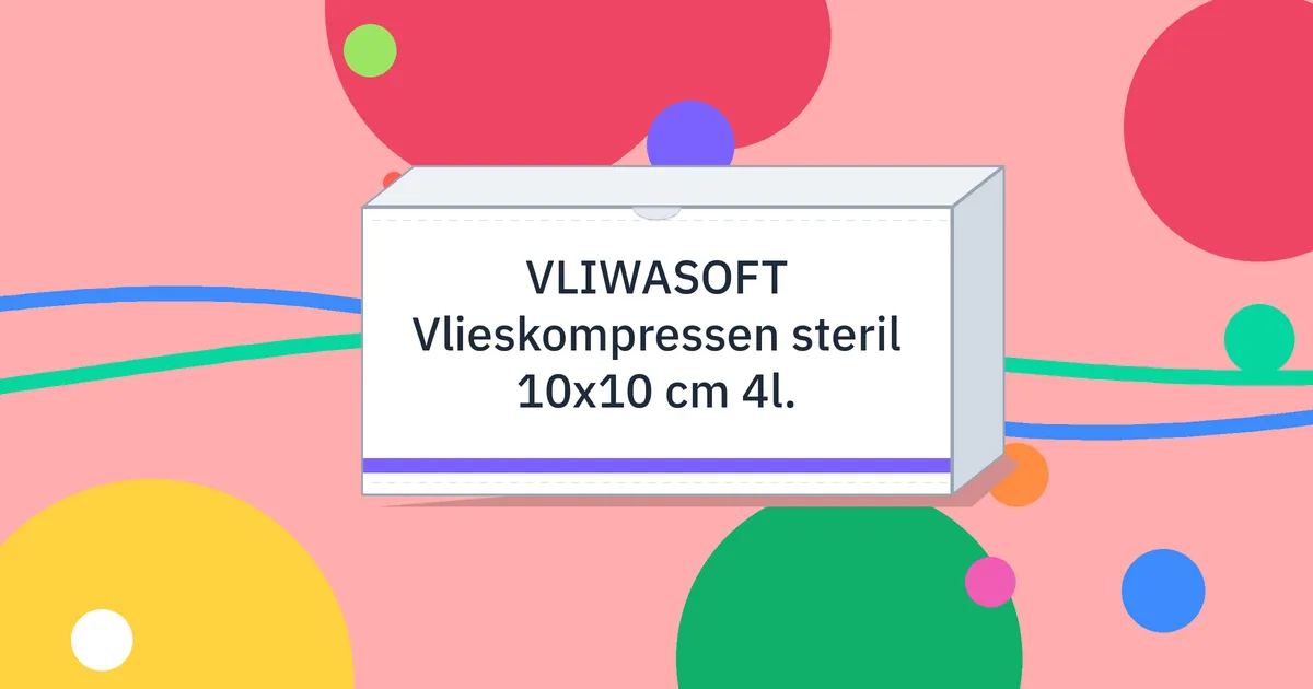 Symbolbild: Packung mit der Aufschrift VLIWASOFT Vlieskompressen steril 10x10 cm 4l. (PZN 18437803) – Verfügbarkeit und Bezug in Apotheken in Frankfurt am Main