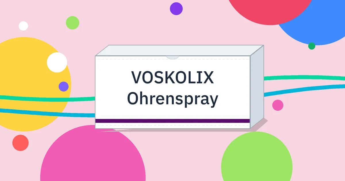 Symbolbild: Packung mit der Aufschrift VOSKOLIX Ohrenspray (PZN 11124952) – Verfügbarkeit und Bezug in Apotheken in Frankfurt am Main