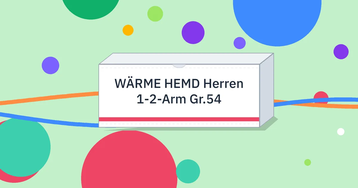 Symbolbild: Packung mit der Aufschrift WÄRME HEMD Herren 1-2-Arm Gr.54 (PZN 02445858) – Verfügbarkeit und Bezug in Apotheken in Frankfurt am Main