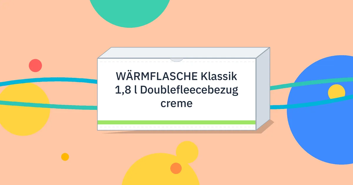 Symbolbild: Packung mit der Aufschrift WÄRMFLASCHE Klassik 1,8 l Doublefleecebezug creme (PZN 09889274) – Verfügbarkeit und Bezug in Apotheken in Frankfurt am Main