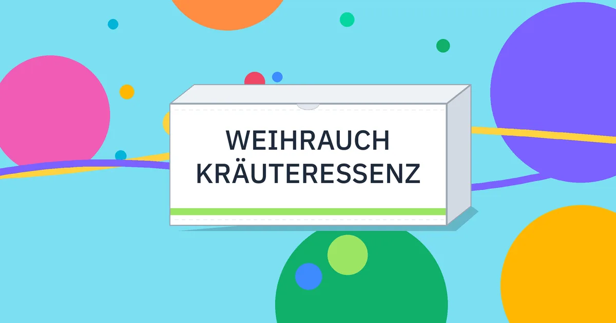 Symbolbild: Packung mit der Aufschrift WEIHRAUCH KRÄUTERESSENZ (PZN 16360870) – Verfügbarkeit und Bezug in Apotheken in Frankfurt am Main