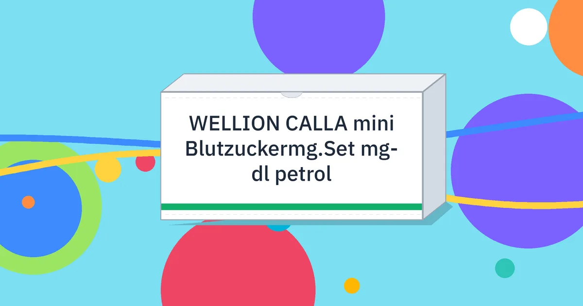 Symbolbild: Packung mit der Aufschrift WELLION CALLA mini Blutzuckermg.Set mg-dl petrol (PZN 12353703) – Verfügbarkeit und Bezug in Apotheken in Frankfurt am Main