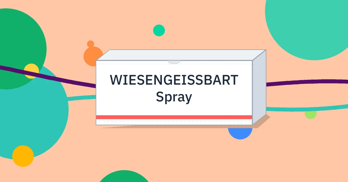 Symbolbild: Packung mit der Aufschrift WIESENGEISSBART Spray (PZN 11713950) – Verfügbarkeit und Bezug in Apotheken in Frankfurt am Main