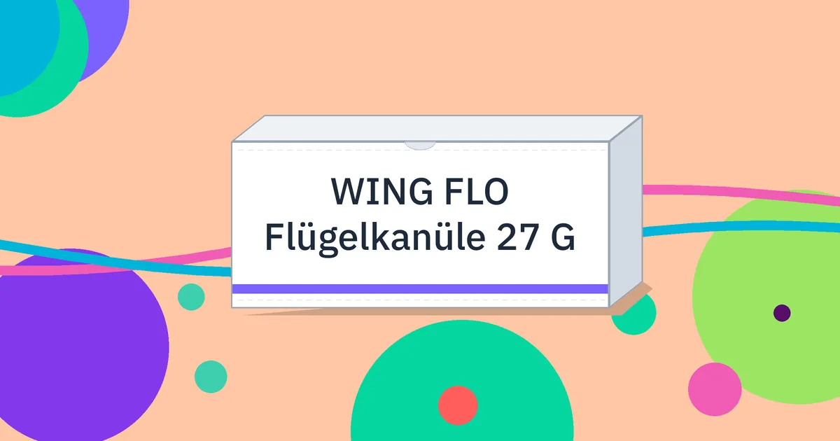 Symbolbild: Packung mit der Aufschrift WING FLO Flügelkanüle 27 G (PZN 09151539) – Verfügbarkeit und Bezug in Apotheken in Frankfurt am Main
