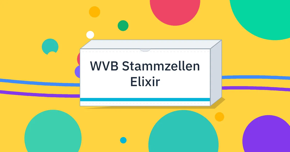 Symbolbild: Packung mit der Aufschrift WVB Stammzellen Elixir (PZN 19926898) – Verfügbarkeit und Bezug in Apotheken in Frankfurt am Main
