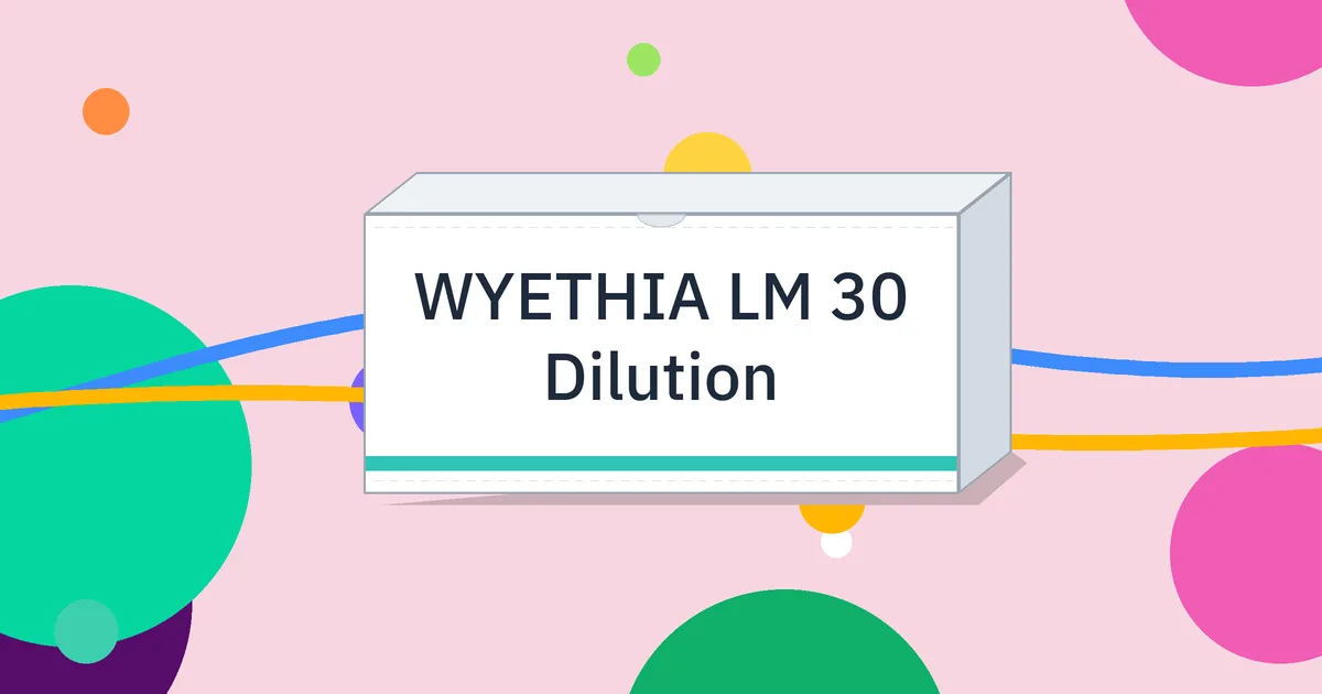 Symbolbild: Packung mit der Aufschrift WYETHIA LM 30 Dilution (PZN 13282000) – Verfügbarkeit und Bezug in Apotheken in Frankfurt am Main