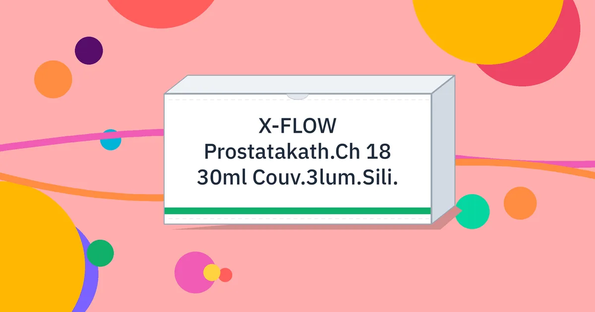 Symbolbild: Packung mit der Aufschrift X-FLOW Prostatakath.Ch 18 30ml Couv.3lum.Sili. (PZN 17508317) – Verfügbarkeit und Bezug in Apotheken in Frankfurt am Main