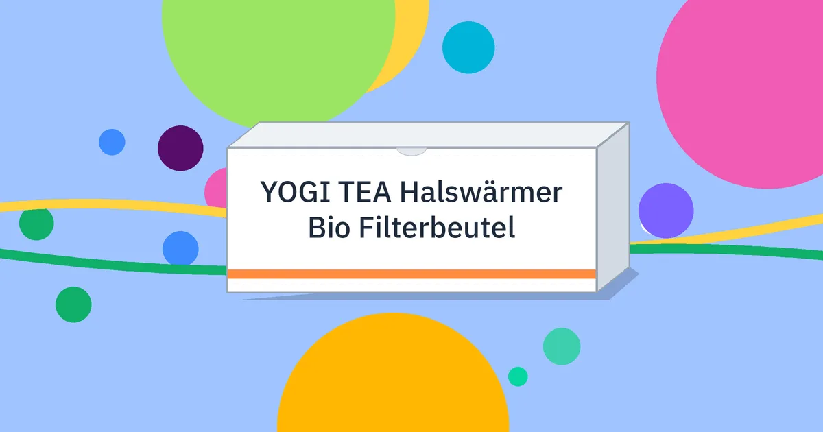 Symbolbild: Packung mit der Aufschrift YOGI TEA Halswärmer Bio Filterbeutel (PZN 09687932) – Verfügbarkeit und Bezug in Apotheken in Frankfurt am Main