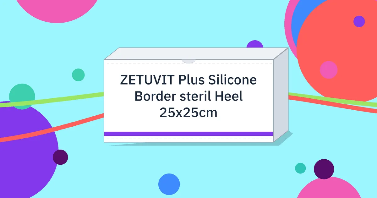 Symbolbild: Packung mit der Aufschrift ZETUVIT Plus Silicone Border steril Heel 25x25cm (PZN 17278780) – Verfügbarkeit und Bezug in Apotheken in Frankfurt am Main