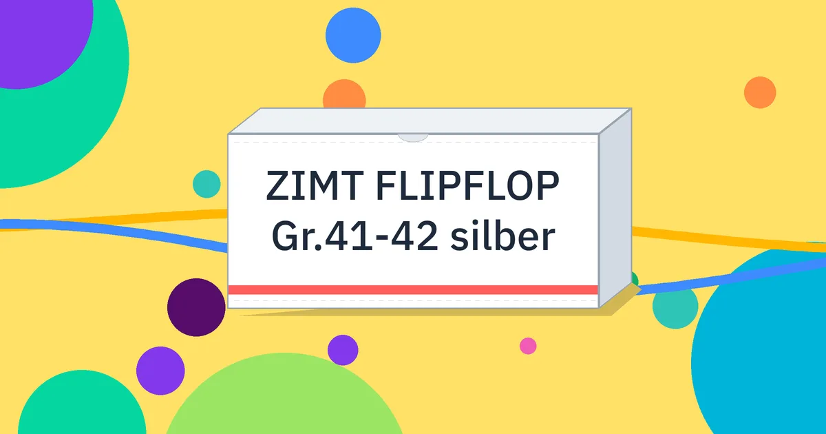 Symbolbild: Packung mit der Aufschrift ZIMT FLIPFLOP Gr.41-42 silber (PZN 09608111) – Verfügbarkeit und Bezug in Apotheken in Frankfurt am Main
