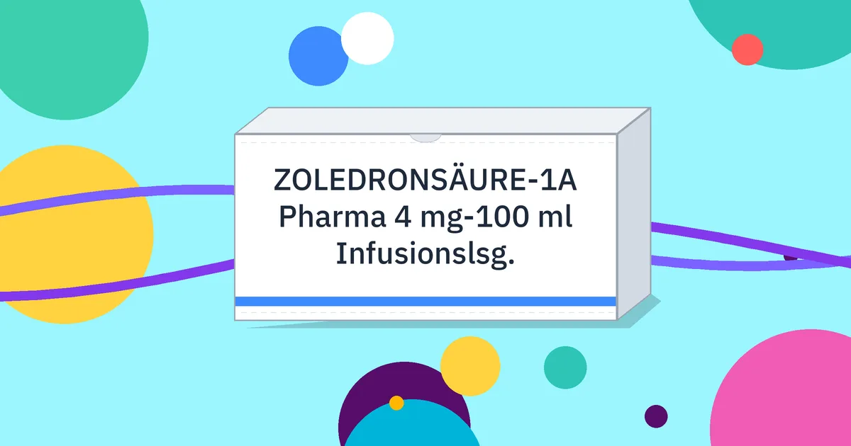 Symbolbild: Packung mit der Aufschrift ZOLEDRONSÄURE-1A Pharma 4 mg-100 ml Infusionslsg. (PZN 10303782) – Verfügbarkeit und Bezug in Apotheken in Frankfurt am Main
