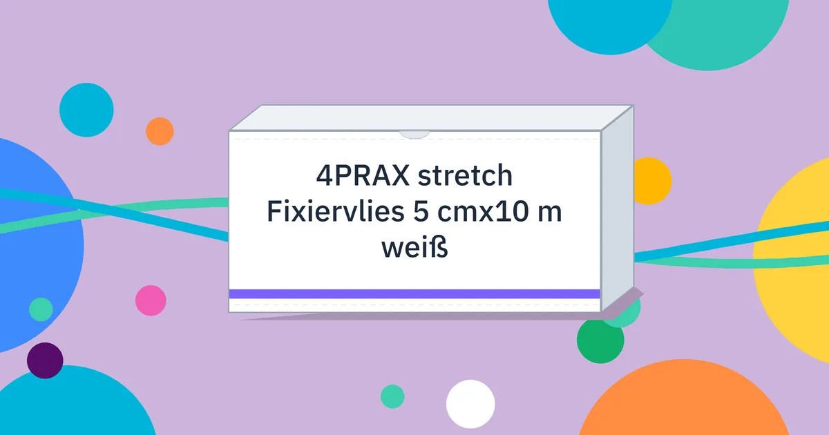 Symbolbild: Packung mit der Aufschrift 4PRAX stretch Fixiervlies 5 cmx10 m weiß (PZN 20231196) – Verfügbarkeit und Bezug in Apotheken in Frankfurt am Main