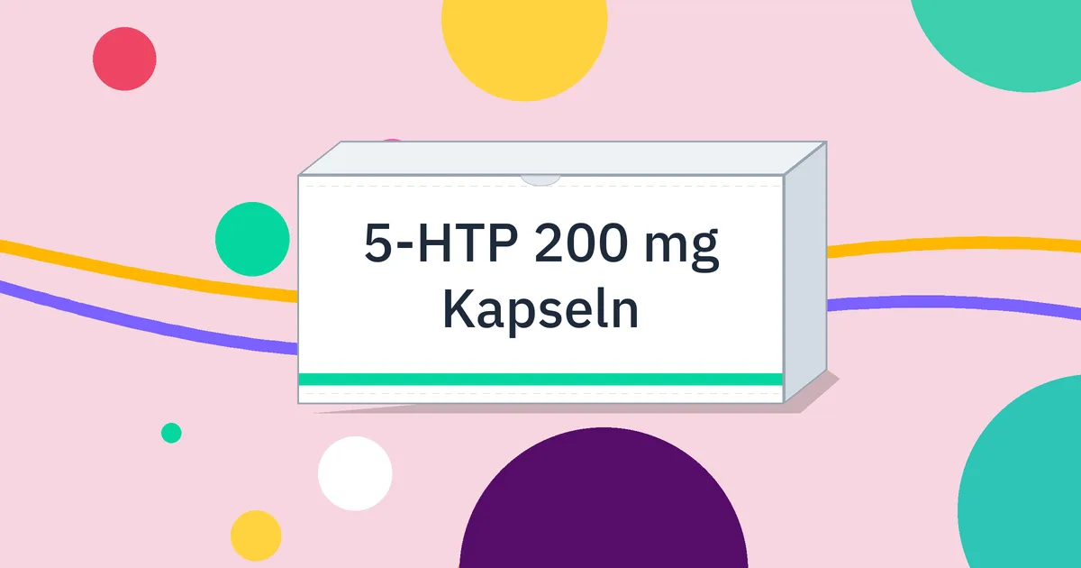 Symbolbild: Packung mit der Aufschrift 5-HTP 200 mg Kapseln (PZN 15740671) – Verfügbarkeit und Bezug in Apotheken in Frankfurt am Main