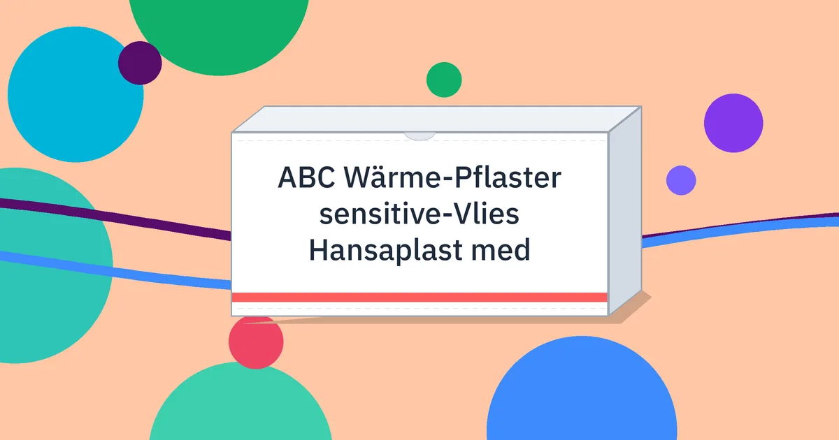 Symbolbild: Packung mit der Aufschrift ABC Wärme-Pflaster sensitive-Vlies Hansaplast med (PZN 01033409) – Verfügbarkeit und Bezug in Apotheken in Frankfurt am Main