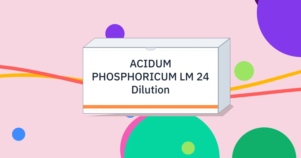 Symbolbild: Packung mit der Aufschrift ACIDUM PHOSPHORICUM LM 24 Dilution (PZN 12753294) – Verfügbarkeit und Bezug in Apotheken in Frankfurt am Main