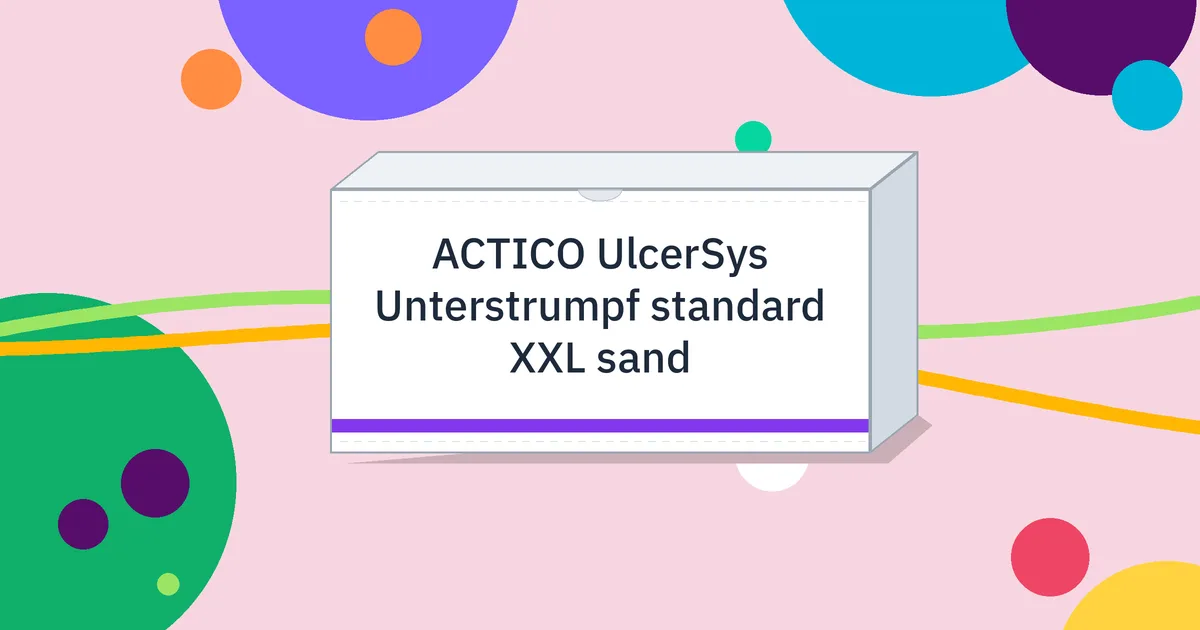 Symbolbild: Packung mit der Aufschrift ACTICO UlcerSys Unterstrumpf standard XXL sand (PZN 12544975) – Verfügbarkeit und Bezug in Apotheken in Frankfurt am Main