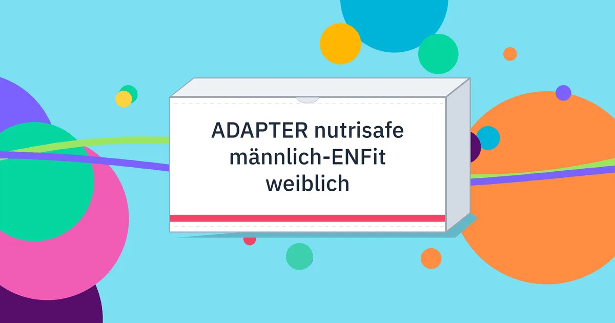 Symbolbild: Packung mit der Aufschrift ADAPTER nutrisafe männlich-ENFit weiblich (PZN 14262353) – Verfügbarkeit und Bezug in Apotheken in Frankfurt am Main