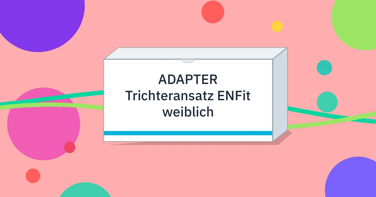 Symbolbild: Packung mit der Aufschrift ADAPTER Trichteransatz ENFit weiblich (PZN 14349924) – Verfügbarkeit und Bezug in Apotheken in Frankfurt am Main