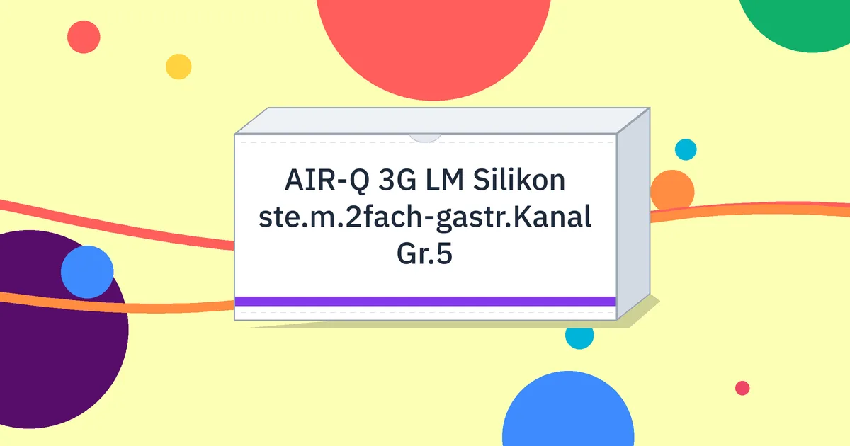 Symbolbild: Packung mit der Aufschrift AIR-Q 3G LM Silikon ste.m.2fach-gastr.Kanal Gr.5 (PZN 19118980) – Verfügbarkeit und Bezug in Apotheken in Frankfurt am Main