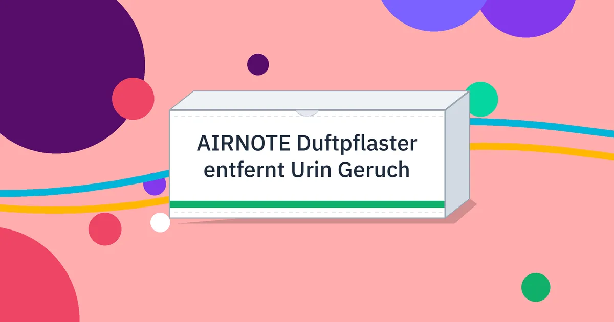 Symbolbild: Packung mit der Aufschrift AIRNOTE Duftpflaster entfernt Urin Geruch (PZN 18849210) – Verfügbarkeit und Bezug in Apotheken in Frankfurt am Main