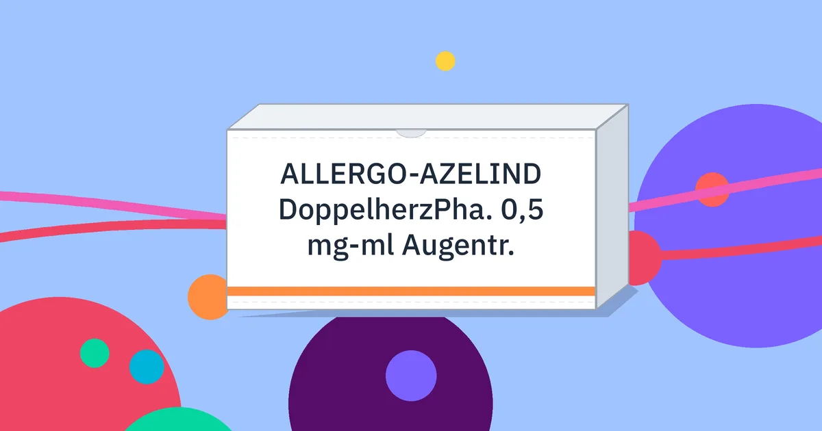 Symbolbild: Packung mit der Aufschrift ALLERGO-AZELIND DoppelherzPha. 0,5 mg-ml Augentr. (PZN 17273707) – Verfügbarkeit und Bezug in Apotheken in Frankfurt am Main