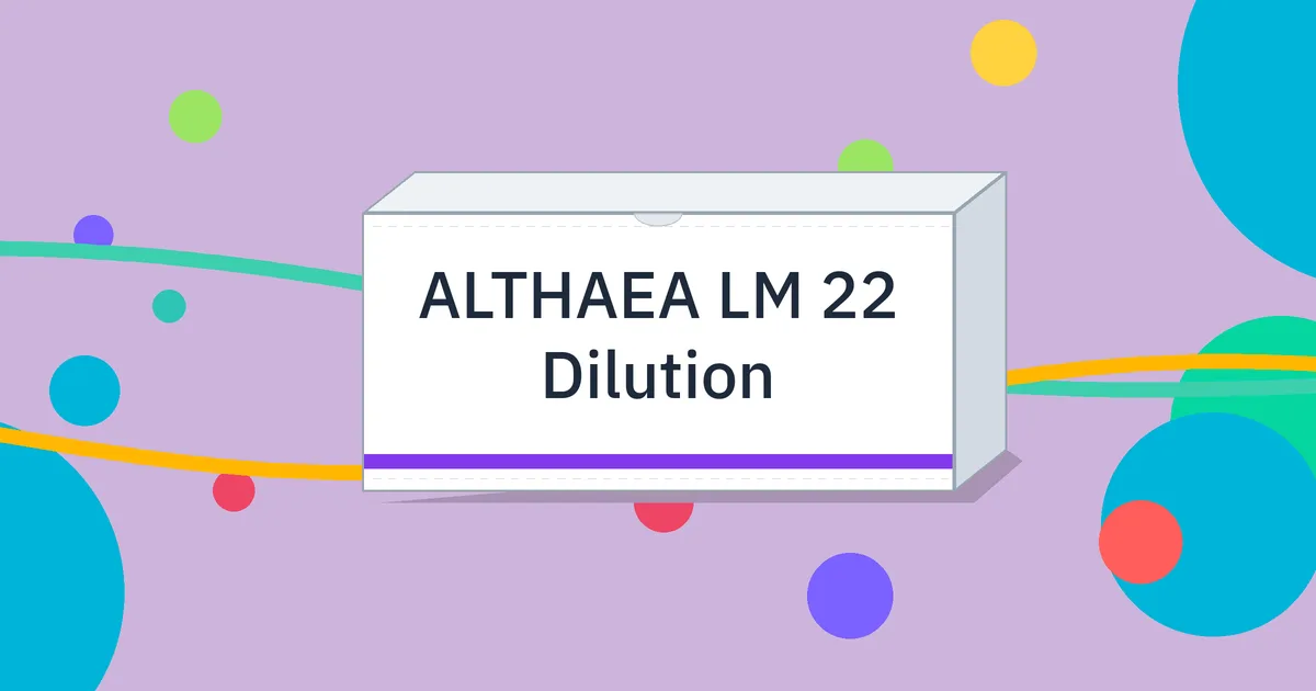 Symbolbild: Packung mit der Aufschrift ALTHAEA LM 22 Dilution (PZN 13315426) – Verfügbarkeit und Bezug in Apotheken in Frankfurt am Main
