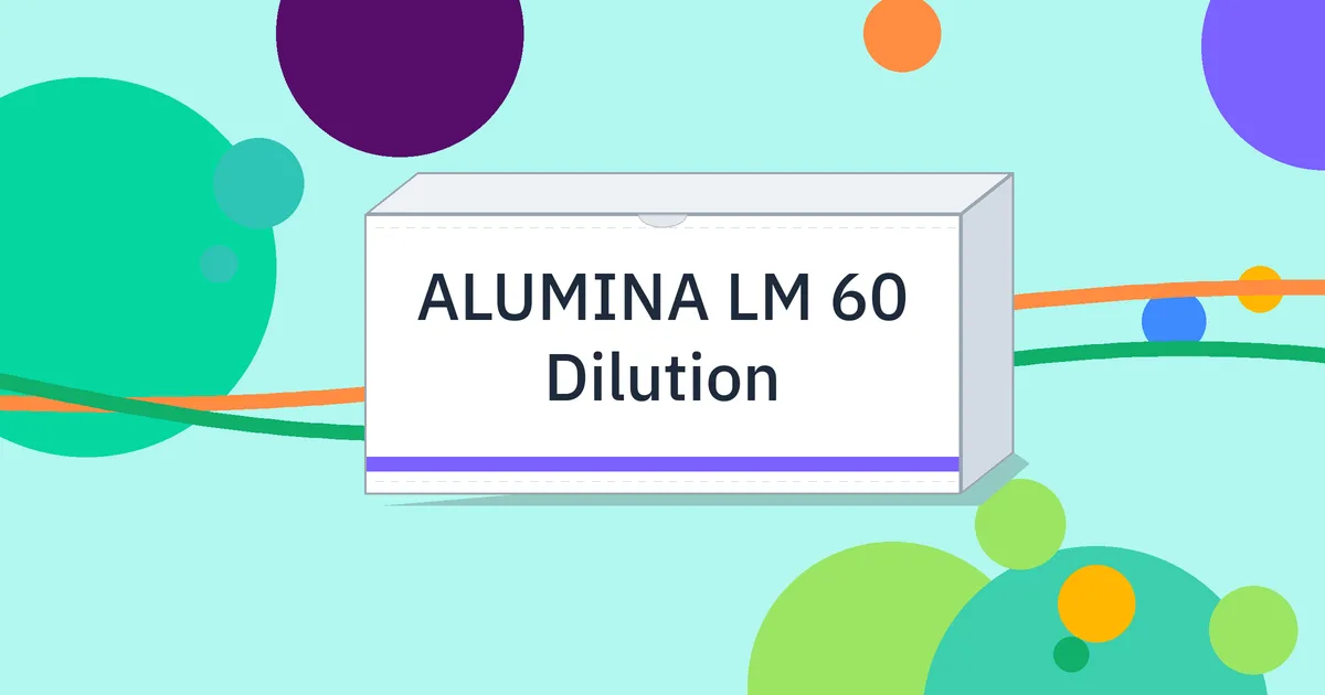 Symbolbild: Packung mit der Aufschrift ALUMINA LM 60 Dilution (PZN 12758682) – Verfügbarkeit und Bezug in Apotheken in Frankfurt am Main