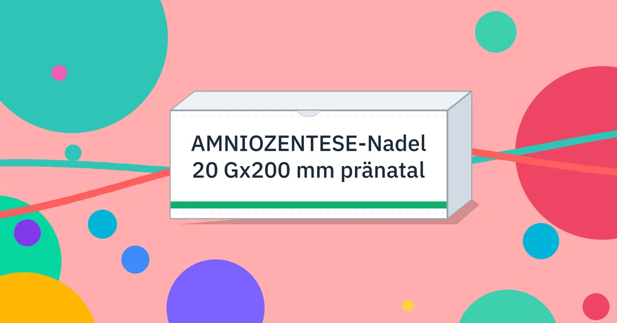 Symbolbild: Packung mit der Aufschrift AMNIOZENTESE-Nadel 20 Gx200 mm pränatal (PZN 17926865) – Verfügbarkeit und Bezug in Apotheken in Frankfurt am Main