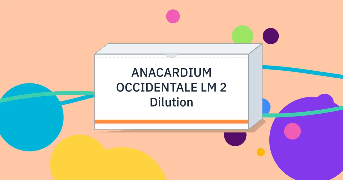 Symbolbild: Packung mit der Aufschrift ANACARDIUM OCCIDENTALE LM 2 Dilution (PZN 13327300) – Verfügbarkeit und Bezug in Apotheken in Frankfurt am Main