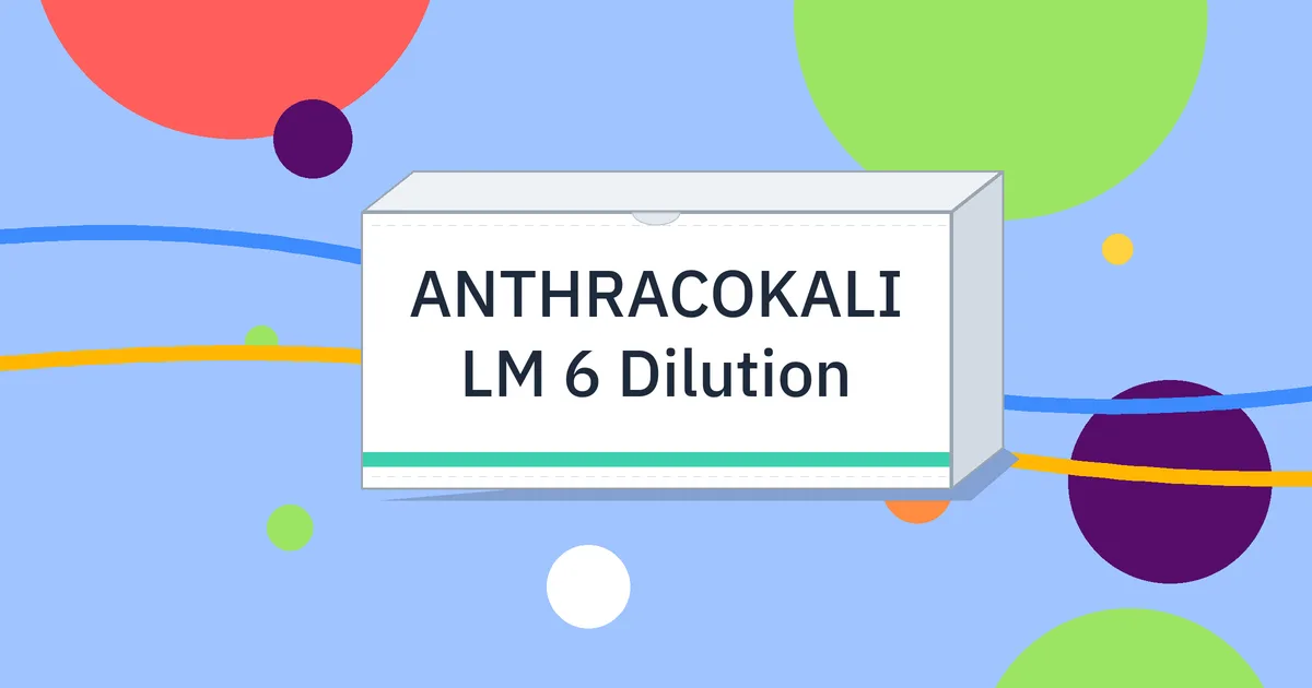 Symbolbild: Packung mit der Aufschrift ANTHRACOKALI LM 6 Dilution (PZN 13371169) – Verfügbarkeit und Bezug in Apotheken in Frankfurt am Main