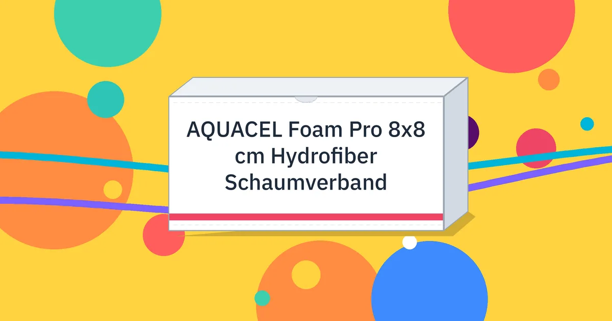 Symbolbild: Packung mit der Aufschrift AQUACEL Foam Pro 8x8 cm Hydrofiber Schaumverband (PZN 17934089) – Verfügbarkeit und Bezug in Apotheken in Frankfurt am Main