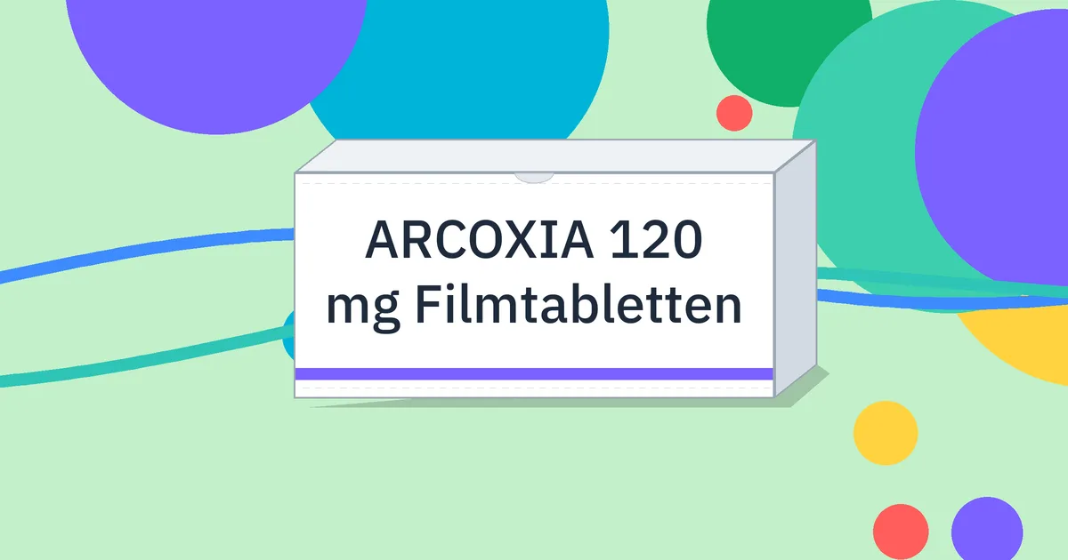 Symbolbild: Packung mit der Aufschrift ARCOXIA 120 mg Filmtabletten (PZN 08817060) – Verfügbarkeit und Bezug in Apotheken in Frankfurt am Main