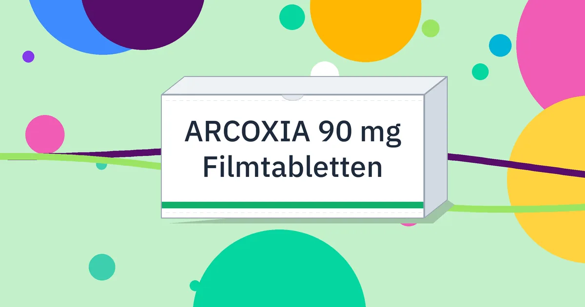 Symbolbild: Packung mit der Aufschrift ARCOXIA 90 mg Filmtabletten (PZN 02850085) – Verfügbarkeit und Bezug in Apotheken in Frankfurt am Main