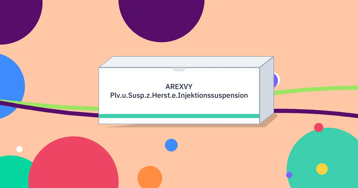 Symbolbild: Packung mit der Aufschrift AREXVY Plv.u.Susp.z.Herst.e.Injektionssuspension (PZN 19963385) – Verfügbarkeit und Bezug in Apotheken in Frankfurt am Main