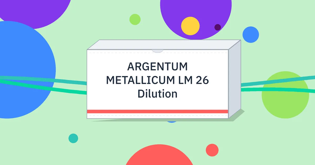 Symbolbild: Packung mit der Aufschrift ARGENTUM METALLICUM LM 26 Dilution (PZN 12767942) – Verfügbarkeit und Bezug in Apotheken in Frankfurt am Main