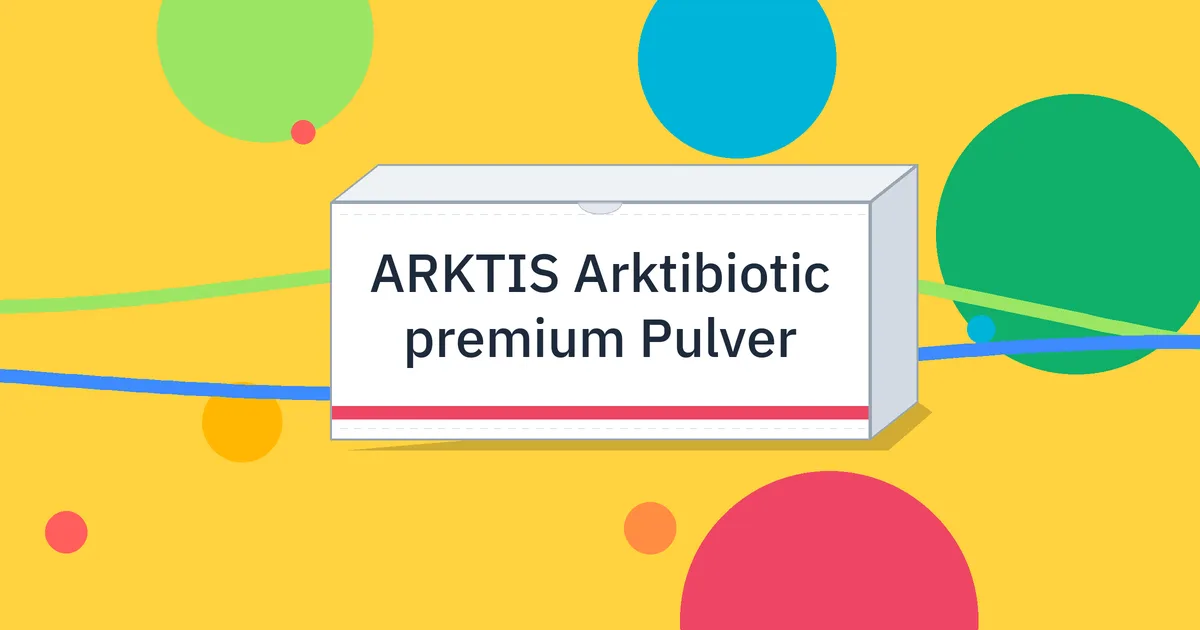 Symbolbild: Packung mit der Aufschrift ARKTIS Arktibiotic premium Pulver (PZN 16024072) – Verfügbarkeit und Bezug in Apotheken in Frankfurt am Main