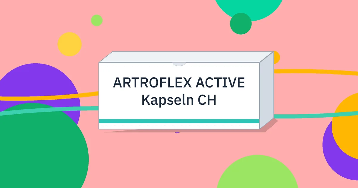 Symbolbild: Packung mit der Aufschrift ARTROFLEX ACTIVE Kapseln CH (PZN 20632713) – Verfügbarkeit und Bezug in Apotheken in Frankfurt am Main