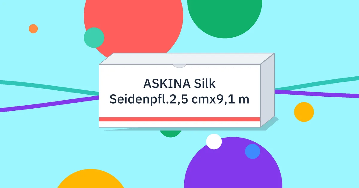 Symbolbild: Packung mit der Aufschrift ASKINA Silk Seidenpfl.2,5 cmx9,1 m (PZN 07429976) – Verfügbarkeit und Bezug in Apotheken in Frankfurt am Main